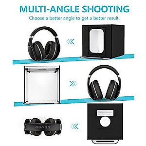 8 Pcs Backgrounds Photo Light Box, SAMTIAN Portable 16x16x16 Inches Photography Studio Light Box Shooting Tent Tabletop Photography Lighting Kit with Brightness Dimmer for Photography