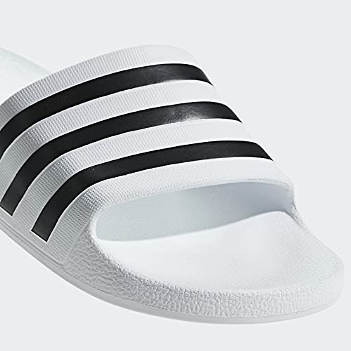 adidas unisex adult Adilette Aqua Slide Sandal, White/Core Black/White, 13 Women Men US