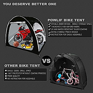 POWLIF Bike Tent for 4 or 5 Bikes, Bike Storage Shed with Heavy Duty Oxford Fabric (BLK-4)