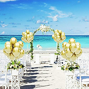 HDLJD Gold Balloons, 12 Inch Gold Metallic Latex Balloons for Happy Birthday Baby Showers Bridal Shower Wedding Party Decorations - 50PCS