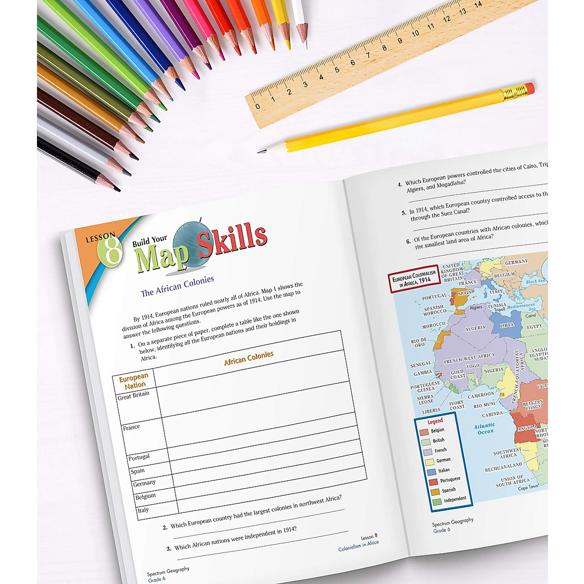 Spectrum Grade 6 Geography Workbook, 6th Grade Workbook Covering International Current Events, World Religions, Migration World History, and World Map ... or Homeschool Curriculum (Volume 96)