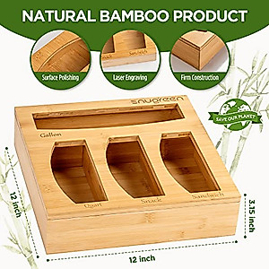 Snugreen Ziplock Bag Organizer, Food Storage Bag Organizer, Plastic Bag Organizer for Drawer, Baggie Dispenser Compatible with Ziploc, Solimo, Glad, Hefty for Gallon, Quart, Sandwich and Snack Bags