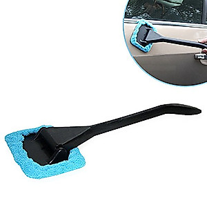 FULL WERK Microfiber Windshield Cleaner Multipurpose Microfiber Car Duster Windshield Cleaner Auto Glass Window Brush with Long Handle and Pivoting Head