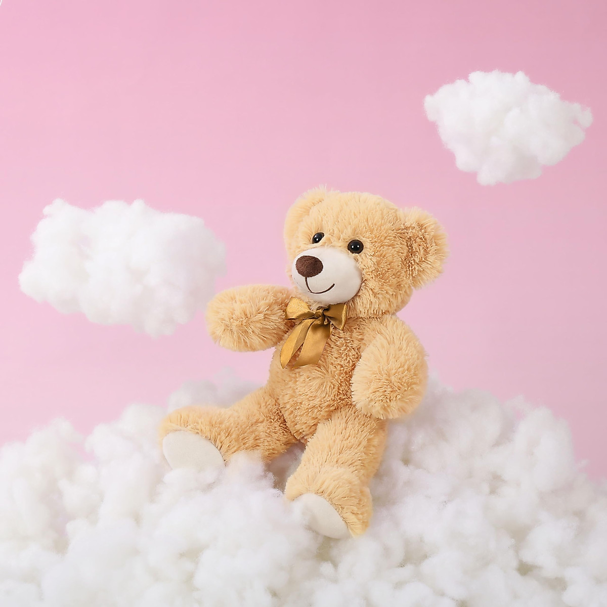 MaoGoLan 3 Pieces Bulk Teddy Bears Stuffed Animals Baby Shower, Soft Small Stuffed Teddy Bears in Bulk, 13.5" Cuddly Mini Teddy Bears Centerpiece,Wedding,Party,Engagement