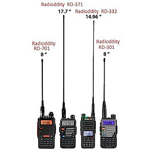 Radioddity RD-332 14.96in SMA-Male High Gain Antenna for Radioddity GM-30 GD-77 GD-77S VHF/UHF 136-174/400-470MHz Dual Band Handheld Radio