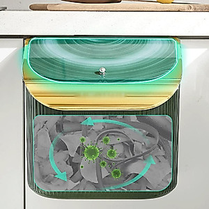 DOUBA Wall Mounted Kitchen Trash Can Bathroom Restroom Cabinet Door with Lid Large Capacity Rubbish Bin Living Room Waste Paper Basket