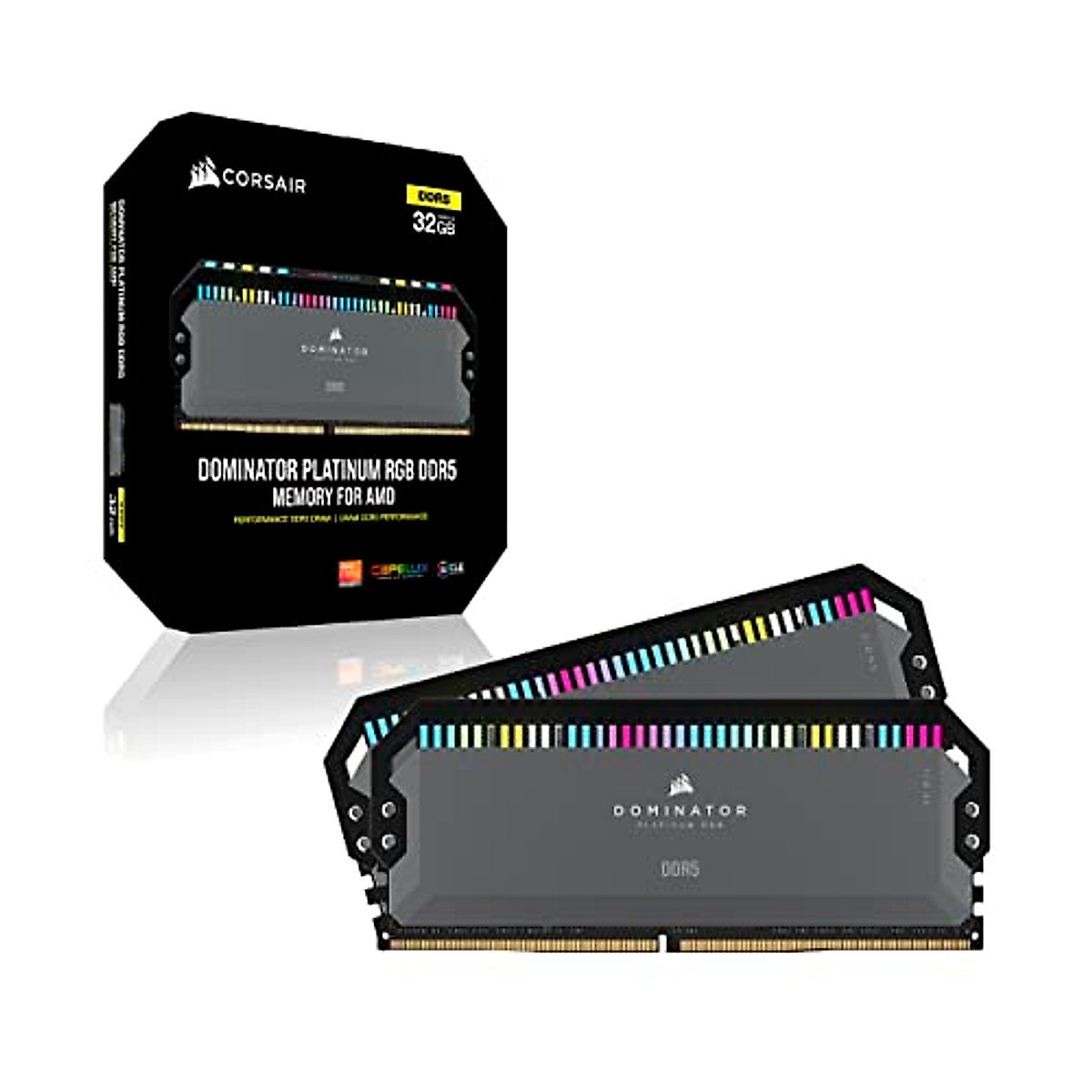 CORSAIR DOMINATOR PLATINUM RGB DDR5 32GB (2x16GB) DDR5 6000MHz CL36 AMD EXPO Intel XMP iCUE Compatible Computer Memory – Gray (CMT32GX5M2D6000Z36)