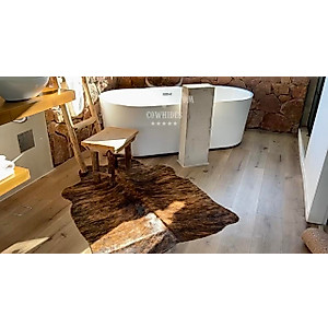 Cowhides Rug Small Cowhide Leather - 4ft x 3,5 ft (DARK BRINDLE)