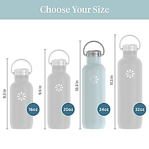 LIfeFactory Stainless Steel Vacuum-Insulated Sport Bottle, 24 Ounce, Mint