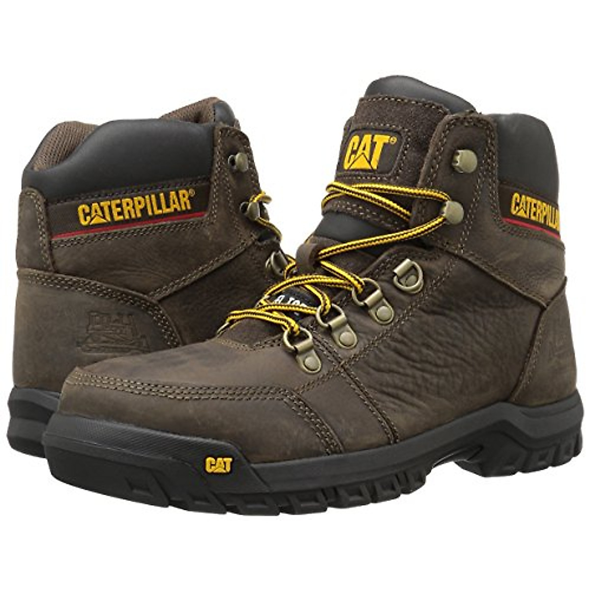 Cat Footwear Men's Outline Steel Toe Work Boot, Seal Brown, 9.5