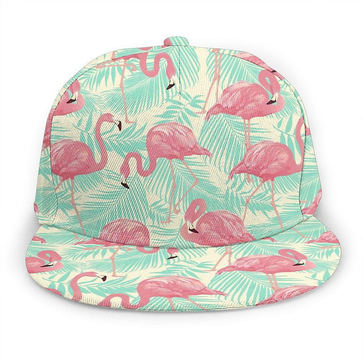 antkondnm Tropical Bird Flamingo Flat Bill Snapback Hat - Hip Hop Baseball Cap