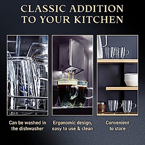 Glass Coffee Mugs 12 oz - Double Wall Insulated Cups - Large Glasses Set of 4 - Premium Gift Box - Tea,Latte,Cappuccino,Espresso on Saucer - Designed in USA Borosilicate Glassware - Dishwasher Safe…