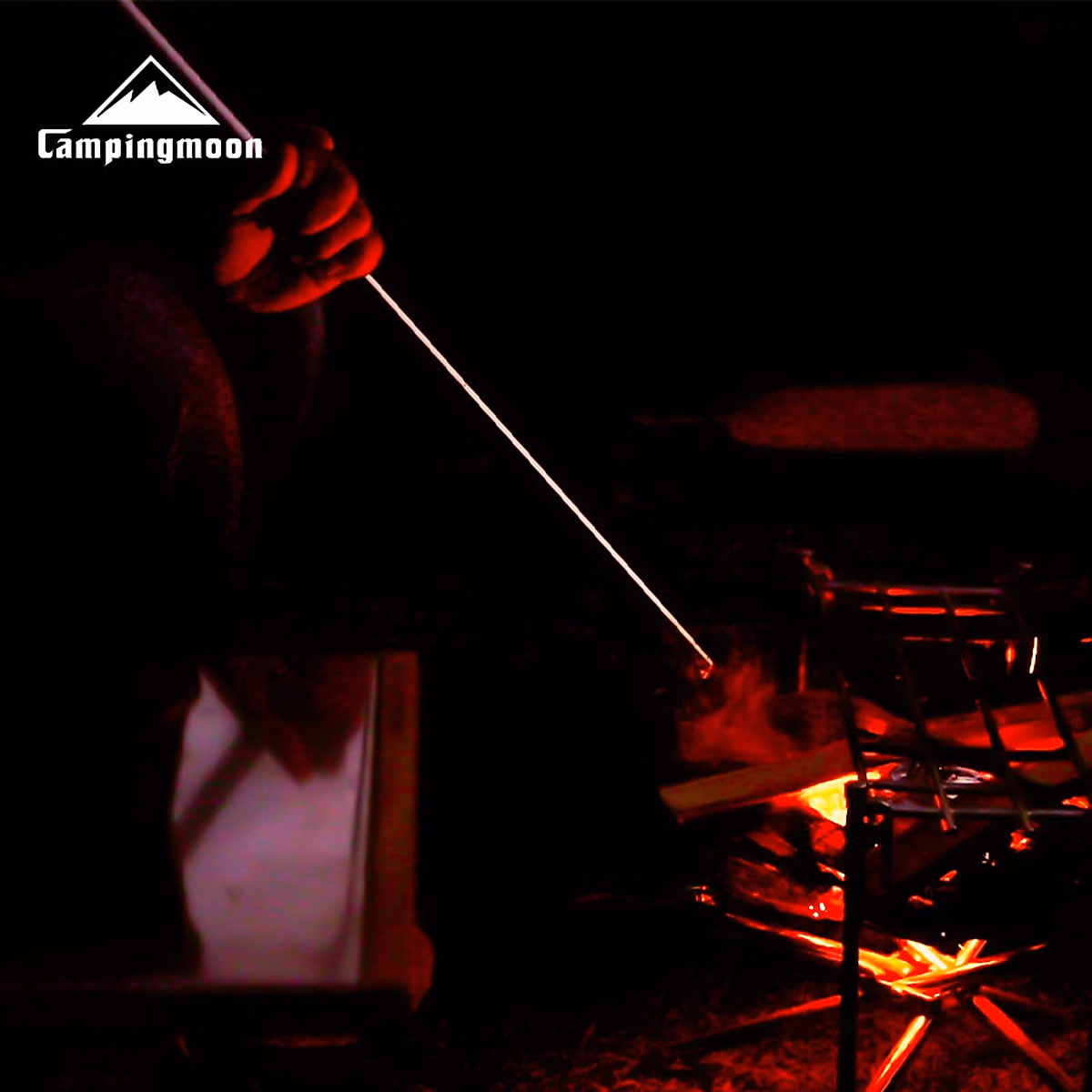 Campingmoon Pocket Bellows Fire Bellows Stainless Steel Camping Blow Fire Tube by Mouth Telescopic Campfire Tool