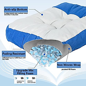 idee-home Outdoor Chair Cushions Set of 2, Tufted Memory Foam Outdoor Cushions for Patio Furniture 19" x 19", Replacement Seat Wicker Chair Cushions 4" Thick, Waterproof Chair Pad for Sofa Couch