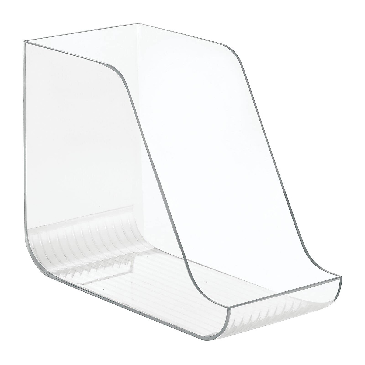 mDesign Long Plastic Soup Can Dispenser Storage Organizer Container Bin for Kitchen Pantry, Countertop, Cabinet, Refrigerator, Freezer, Hold Canned Food, Soda, Water, Ligne Collection, 4 Pack - Clear