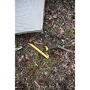 SGT KNOTS Large Tent Stakes - Heavy Duty Camping Stakes for Tents - Yellow Canopy Stakes, Plastic Tent Garden Stakes - Professional Grade Stakes for Hiking, Gardening, Backpacking I 9 Inch, 50 Packs