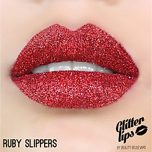 BEAUTYBLVD Glitter Lips | Glitter Lip Kit | Waterproof & Smudge Proof | Long Lasting | Cruelty Free (Ruby Slippers)