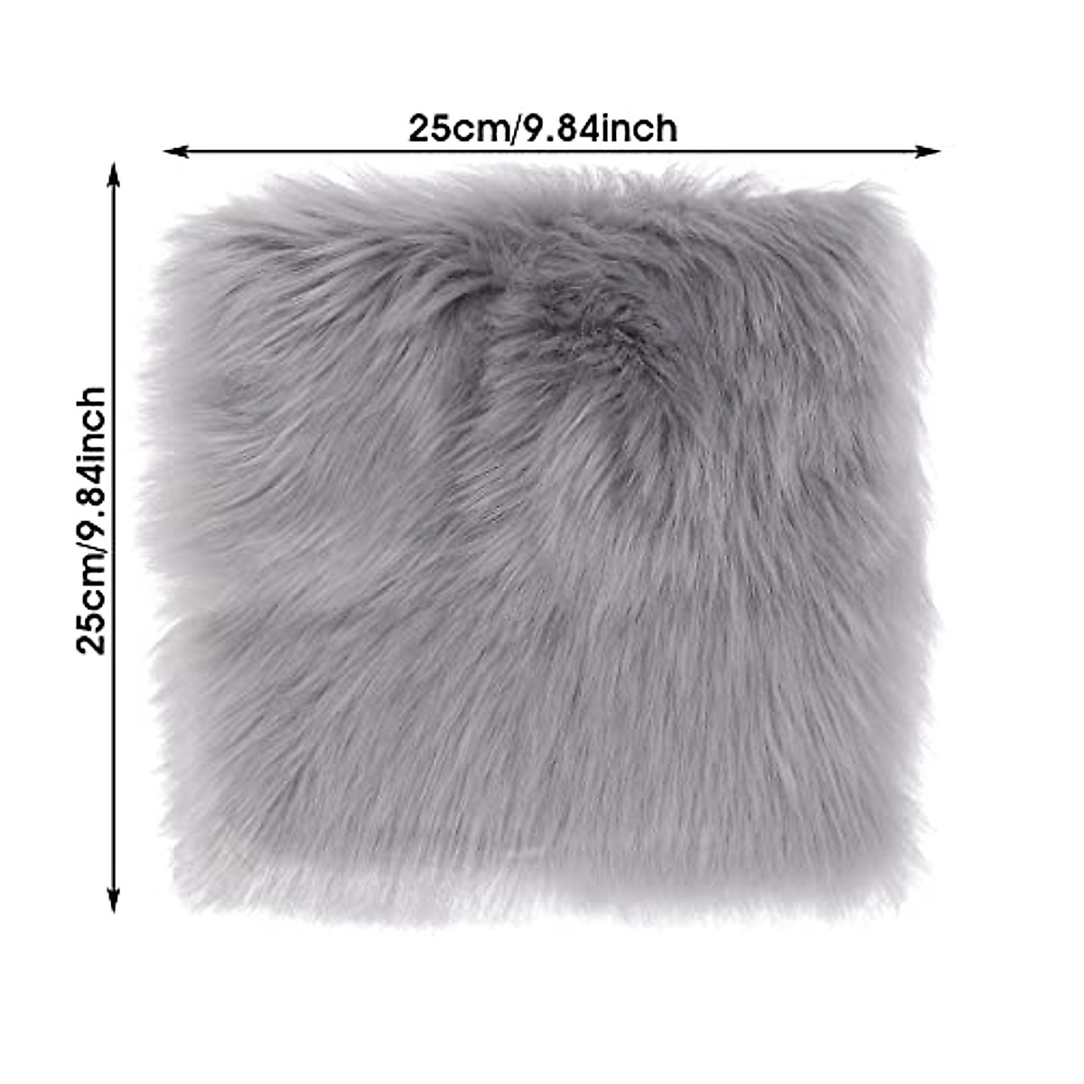 WLLHYF 10 Inches Mini Square Faux Fur Rug， Small Fluffy Area Rug Cushion for Living Room Sofa Bedroom Floor Soft Square Chair Cover Seat Pad Nail Mat for Photographing Background of Jewelry