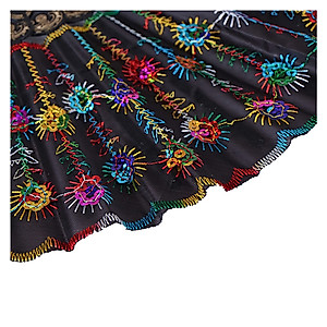 Fan Rainbow Color Christmas Dance Fan Pattern Folding Hand held Embroidered Sequin Gift Fan Hand Fan (Color : E, Fan Size : 9.5 inches)