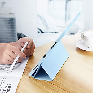 SIWENGDE Case for iPad Pro 11 Inch 4th/3rd/2nd Generation 2022/2021/2020 with Pencil Holder [Support iPad 2nd Pencil Charging] Slim Trifold Stand Smart Protective Cover, Auto Wake/Sleep(Light Blue)