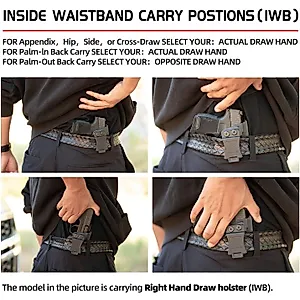Amberide IWB & OWB KYDEX Holster Fit: Taurus GX4 Pistol, Inside Outside Waistband Concealed Carry, Adjustable Cant & 'Posi-Click' Retention, USA Made by Amberide
