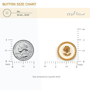 Craftisum 20 pcs Elegant White Enamel Rose Sewing Metal Shank Buttons for Coats -23mm -7/8"