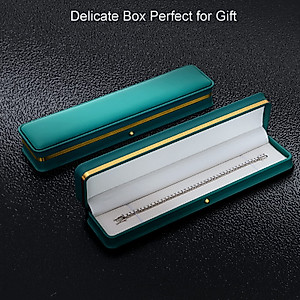 Dainty Cuban Link Chain Bracelet for Women,925 Sterling Silver Bracelet White Gold Plated Hip Hop CZ Diamond Mens Bracelet for Jewelry Gifts (Sliver, 18.6)