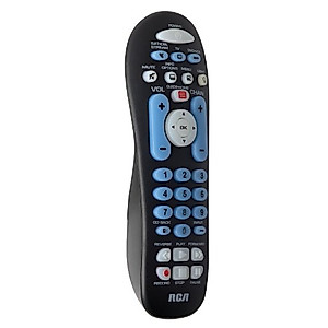 RCA RCR313BE Big Button Three-Device Universal Remote, Black