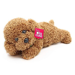 oits cute Simulation Poodle Dog Stuffed Animal Soft Plush Puppy Toys (Brown 11")