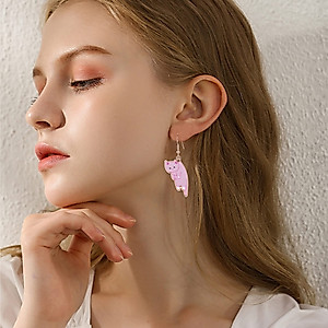 Chanaiqw 6 Pairs Cat Dangle Earrings animals Lover Birthday for Women (6 Pairs Cat Dangle Earrings)