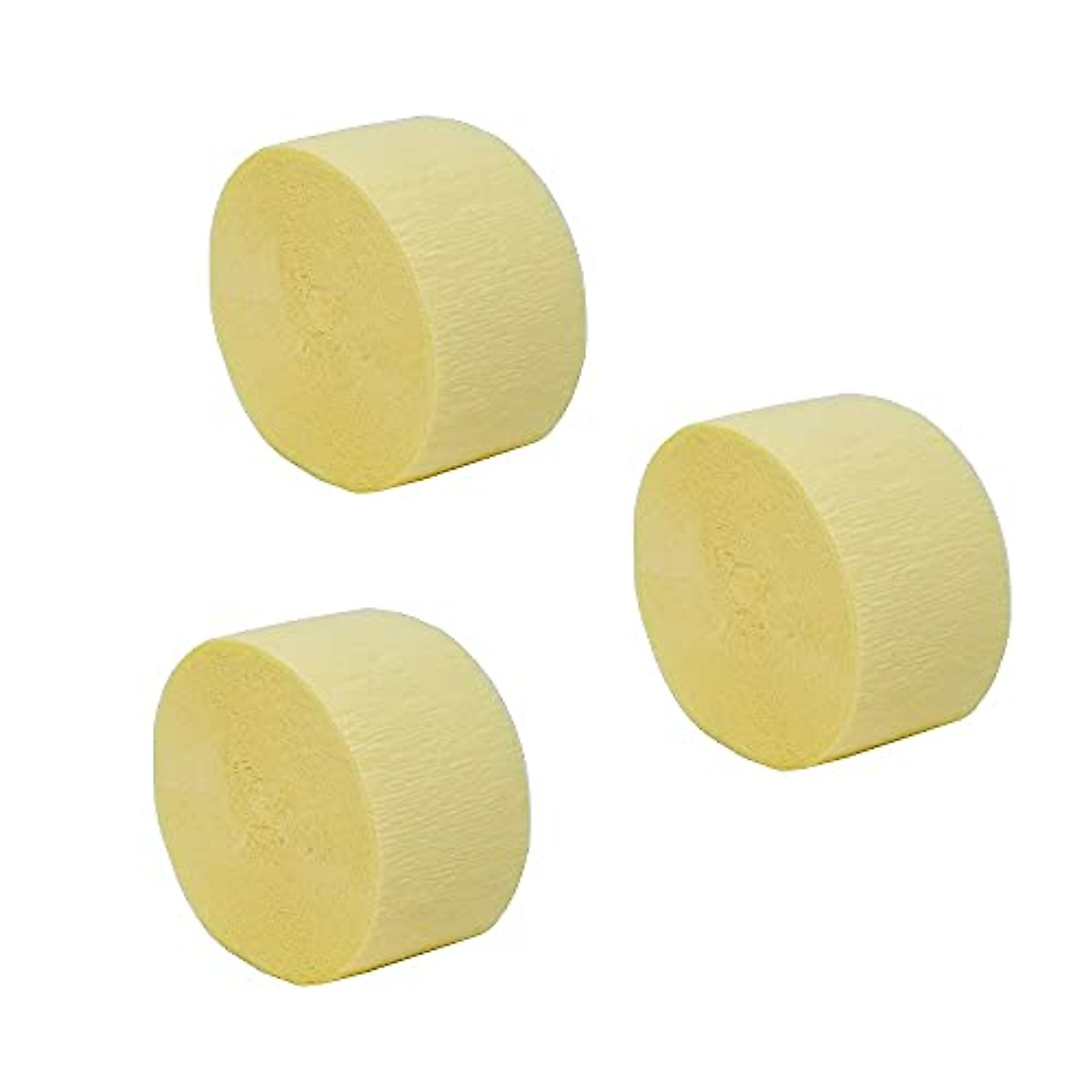 Light Yellow Crepe Paper Streamers Made in USA (3 Rolls Light Yellow)