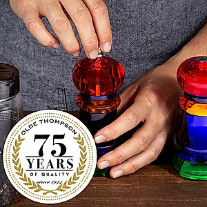 Olde Thompson 5.5" Sunset Fiesta Salt Shaker & Pepper Mill Set, Adjustable Pepper Grinder