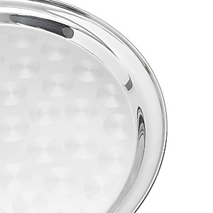 (1-PC-16) Stainless Steel Round Tray Swirl Pattern Serving Tray