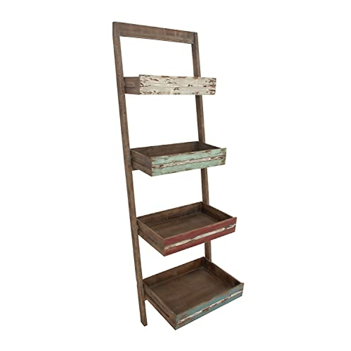 Deco 79 Wood 4 Shelves Shelving Unit, 23" x 18" x 70", Brown