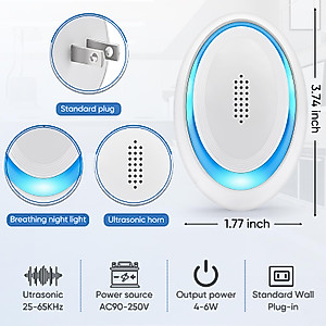 Ultrasonic Pest Repeller,6 Pack Pest Repeller Indoor Plug in Pest Repellent for Insect,Roach,Mice,Spider,Ant,Bug,Mosquito