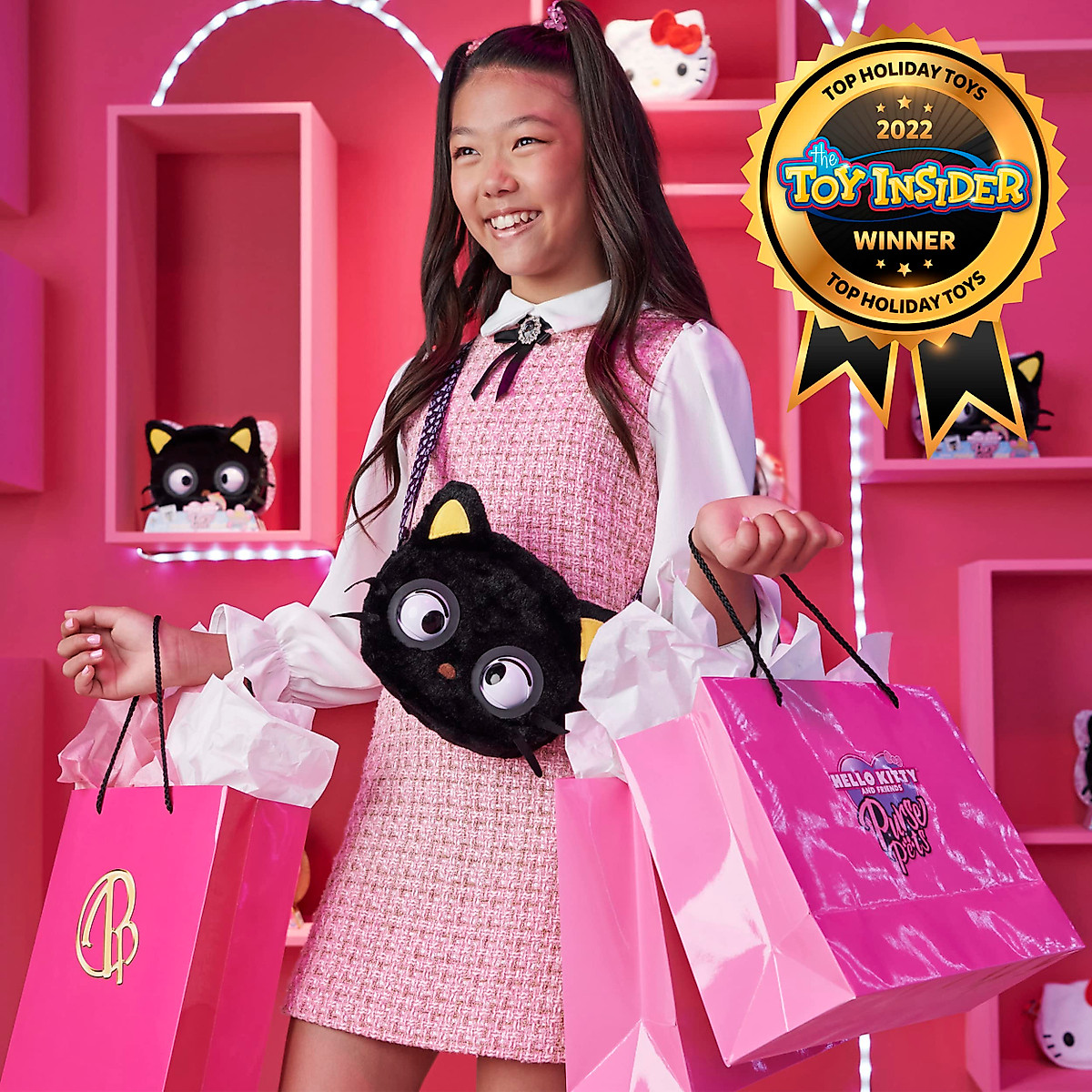 Purse Pets, Sanrio Hello Kitty and Friends, Chococat Interactive Pet Toy & Crossbody Kawaii Purse, Over 30 Sounds & Reactions, Girls & Tween Gifts