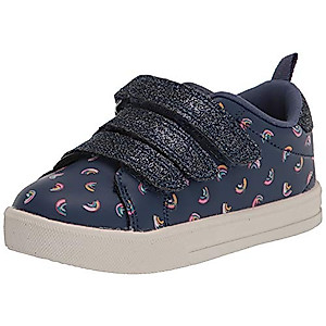 OshKosh B'Gosh girls Garland Sneaker, Navy, 4 Toddler US