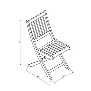 East West Furniture DIDK5CWNA 5 Piece Patio Garden Table Set Includes an Oval Outdoor Acacia Wood Dining Table and 4 Folding Side Chairs, 36x60 Inch, Natural Oil