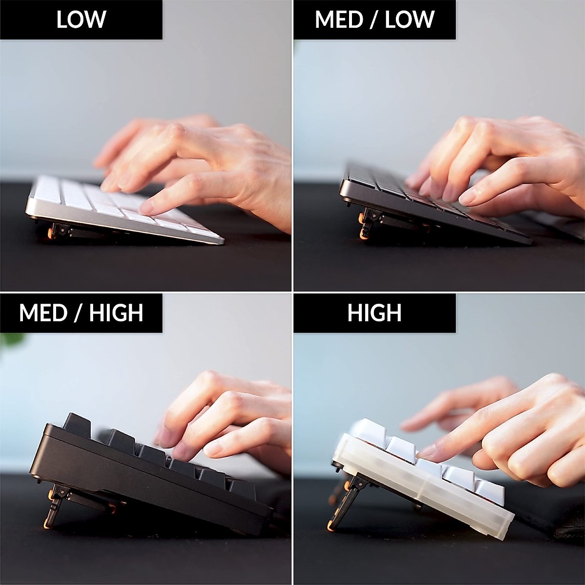 GPG2 ESC Flip PRO Computer Keyboard Stand for Desktop, Adjustable Keyboard Riser for Apple Magic Keyboard, Extendable Holder for Flat-Back Keyboards Only, Ergonomic Office Desk Accessories