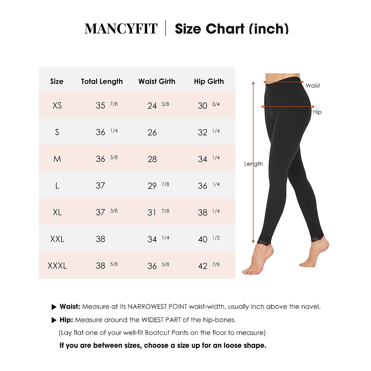 MANCYFIT Womens Thermal Underwear Pants Fleece Lined Leggings Black X-Small
