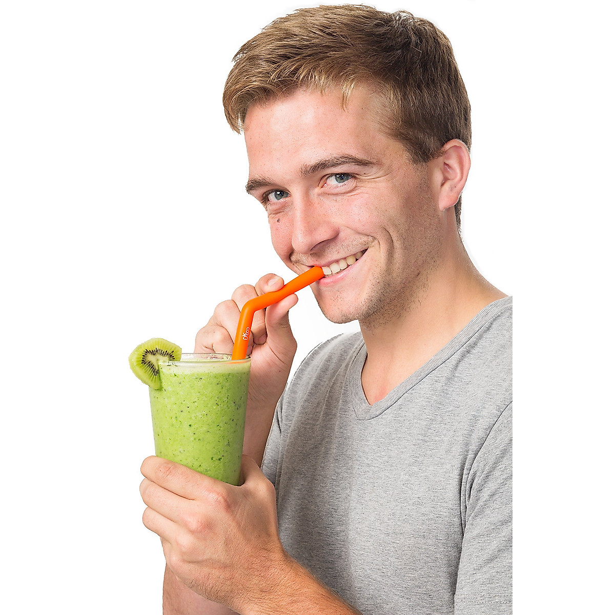 6 Pack Reusable Straws with Cleaning Brush - Sustainable Large Silicone Rainbow Drinking Straws - Use with Any Reusable Tumblers and Cups - BPA Free, Kid-Friendly, Foldable for Travel & Storage