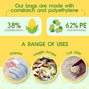 PET N PET Poop Bags 200 Counts Unscented, Dog Poop Bags with Easy Tie Handles Earth-Friendly Dog Waste Bags, Cat Litter Bags 8 x 15 inch, Completely Leak Proof, Easy Dispensing