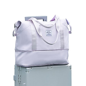 Large Travel Tote Bag, Waterproof Expandable Duffel Gym Tote Bag,Weekender Carry On Overnight Bags for Women with Trolley Sleeve Wet Pocket,travel duffel bags