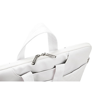 Kinmac White Embroider 360° Protective Laptop Shoulder Messenger Sleeve Briefcase case Bag For MacBook Pro/Air 13 inch,iPad Pro 12,MacBook 14 inch and 13 inch-14 inch Screen Laptop