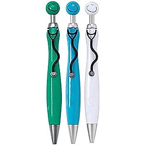 Smiley Stethoscope Ballpoint Ink Pen - Pack of 3