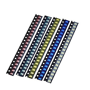 Cermant(5 Colors x 20 pcs = 100 pcs)1206 SMD LED Diode Lights Kit(Mini Chip 0.12 x 0.06 inch) Super Bright Lighting Bulb Lamps,Electronics Components Light,Emitting Diodes
