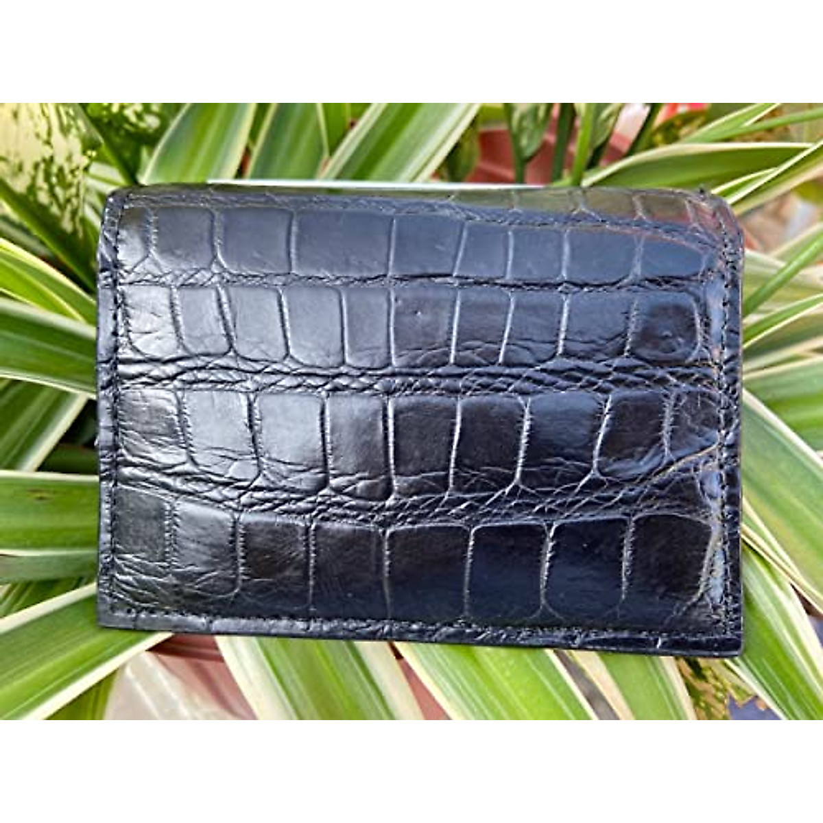 Double side Navy Blue Crocodile Alligator leather skin Credit Cardholder, leather credit cardcase, leather creditcard cover
