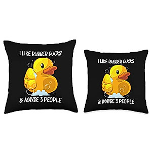 Rubber Duck Gift Rubber Duckie Accessories & Stuff Cute Duck Art for Men Women Kids Rubber Duckie Lover Throw Pillow, 16x16, Multicolor