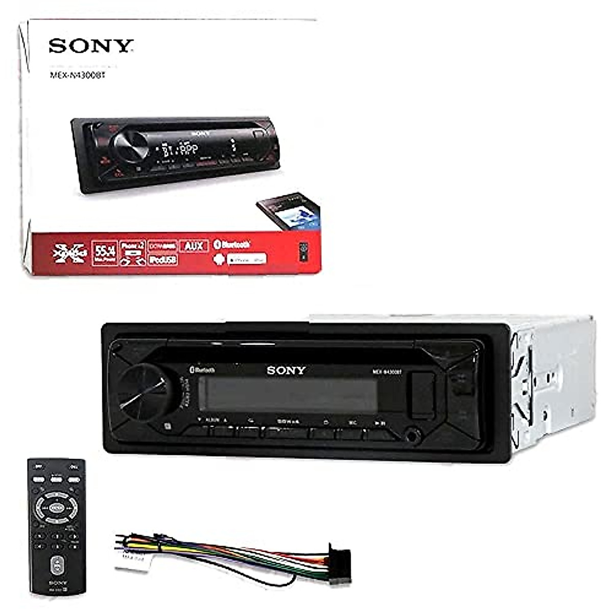 Sony MEX-N4300BT Built-in Dual Bluetooth Voice Command CD/MP3 AM/FM Radio Front USB AUX Pandora Spotify iHeartRadio iPod / iPhone Siri and Android Controls Car Stereo Receiver