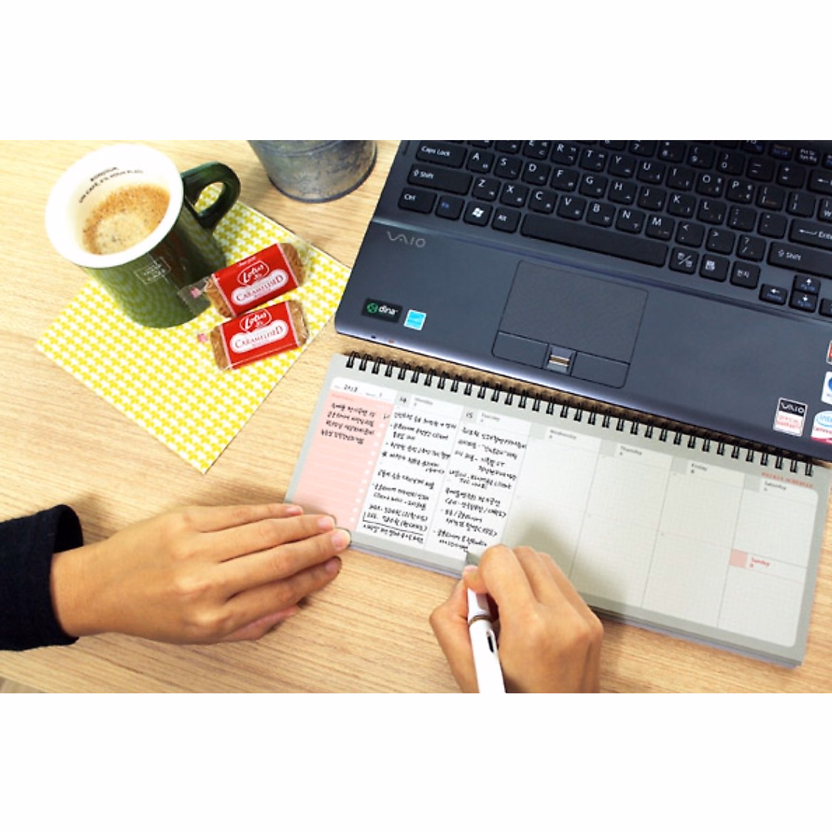 PAPERIAN Brilliant Weekly Scheduler - Wirebound Undated Weekly Planner Pad Scheduler (Red)